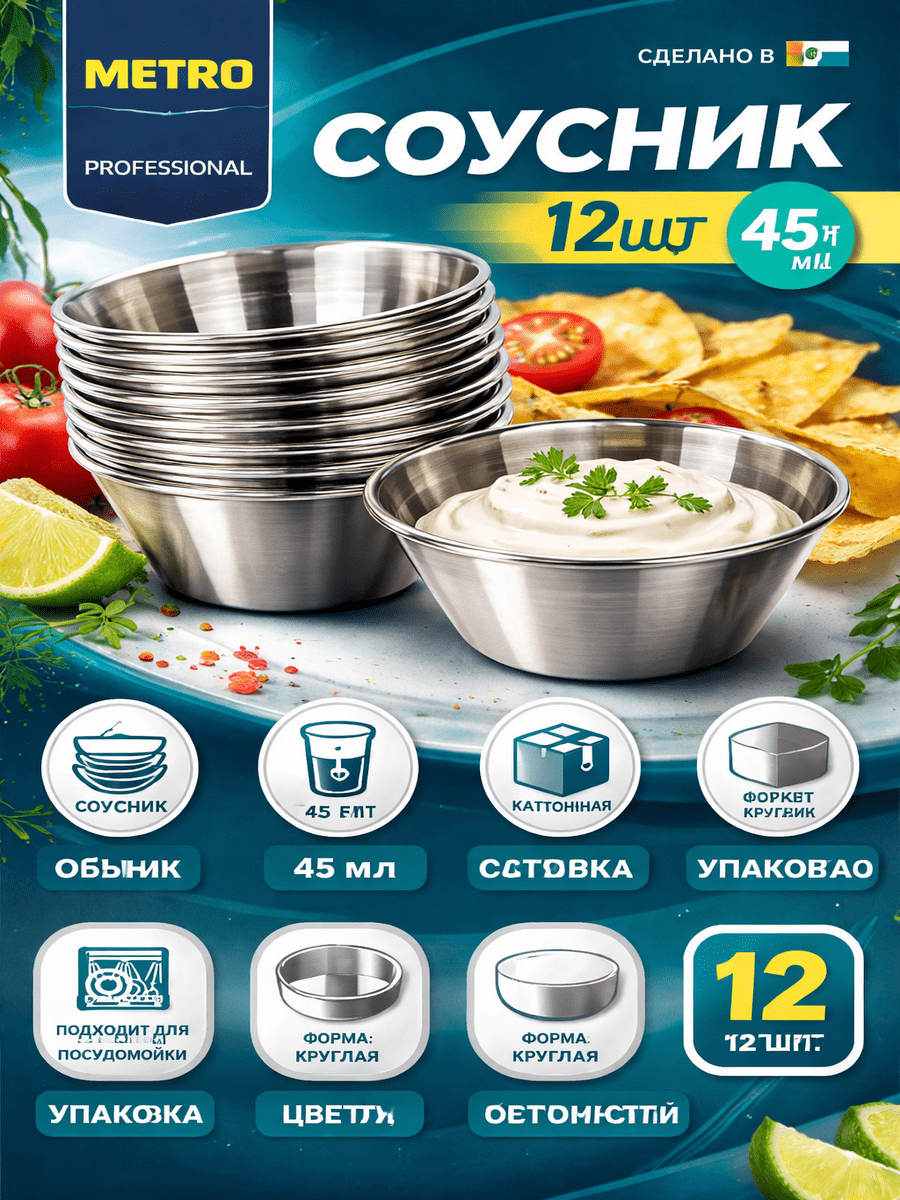 METRO PROFESSIONAL Соусник 12шт, 45мл