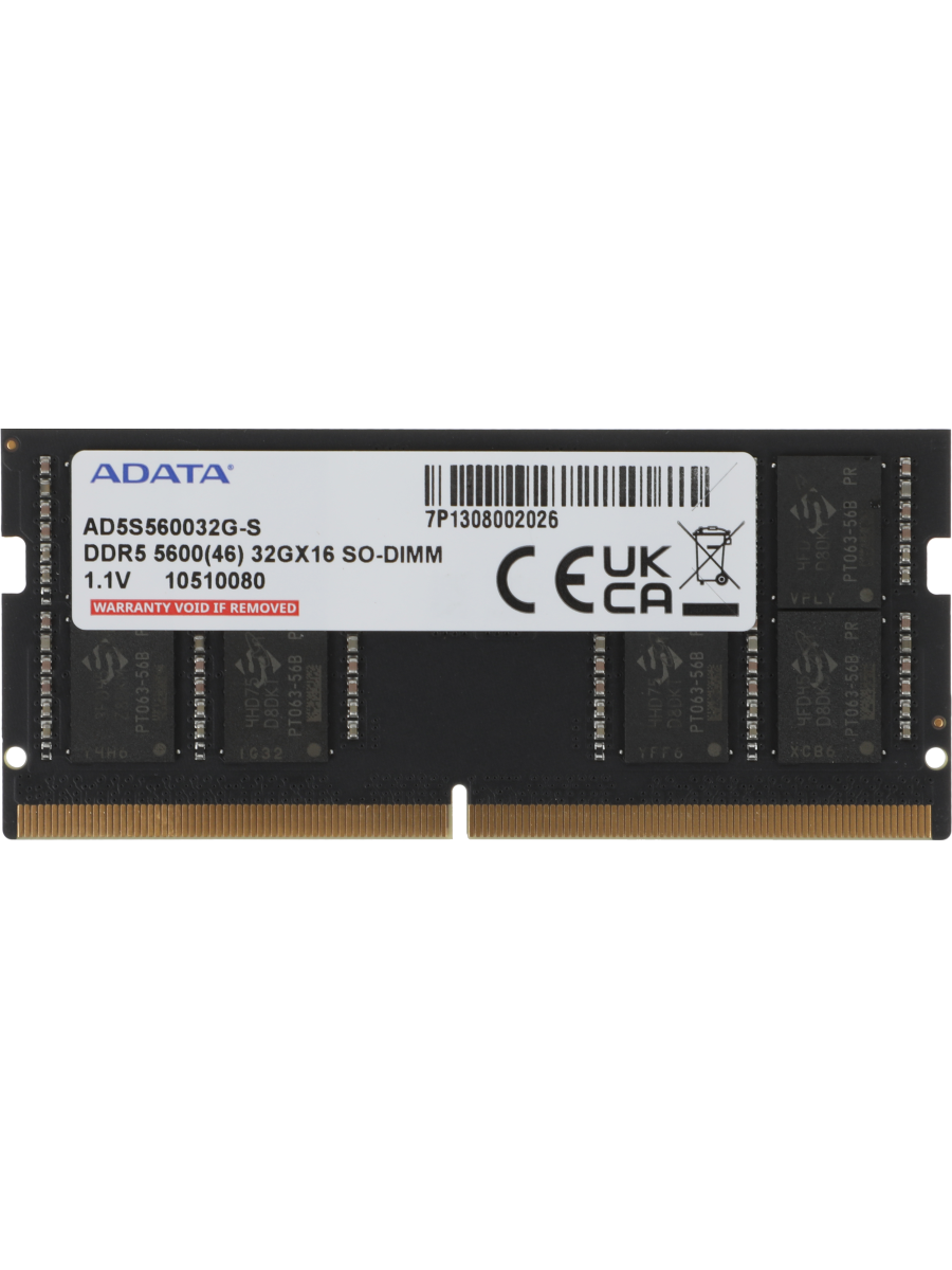Память DDR5 32GB 5600MHz A-Data AD5S560032G-S RTL PC5-44800 CL46 SO-DIMM 262-pin 1.1В single rank RTL