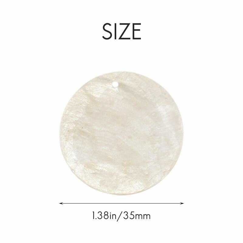 (B T Y Z) Бусины пластинчатые 100X перламутровые жемчужные ракушки круглые 35мм белые