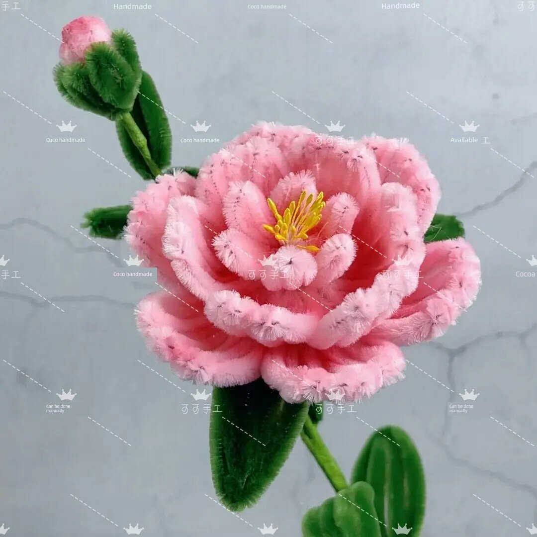 Набор для творчества из кружевных палочек для цветов камелии светло-розового цвета - 6 цветов для декора