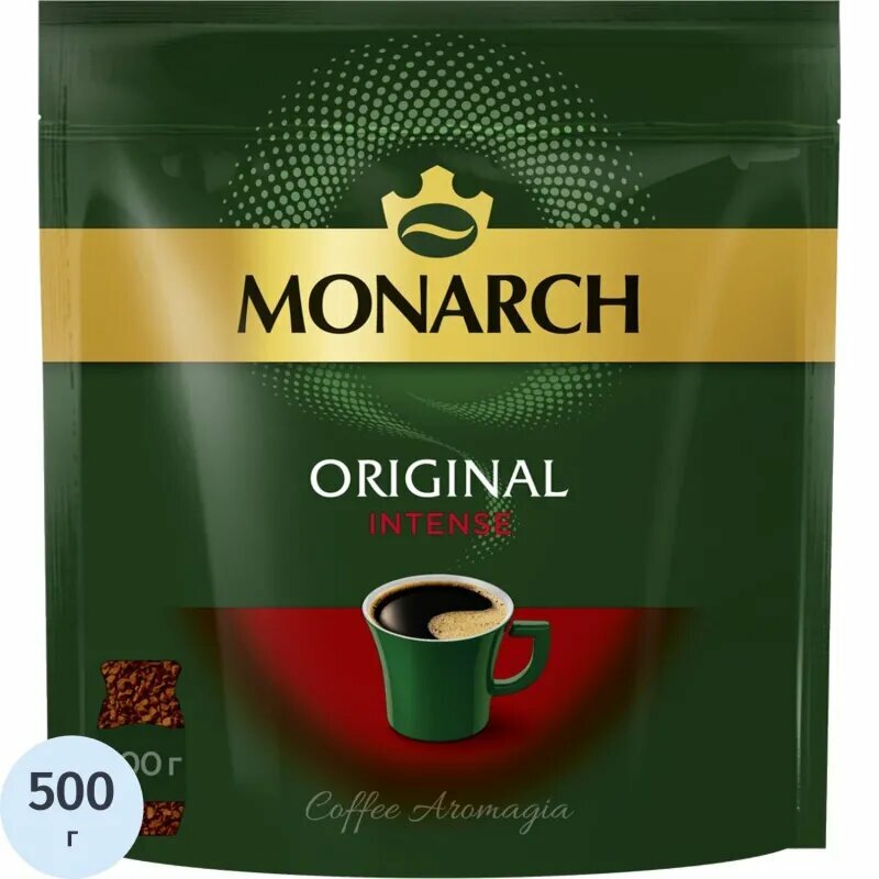 Кофе растворимый Monarch Ориджинал интенс натуральный сублим, пакет 500г, 2199712