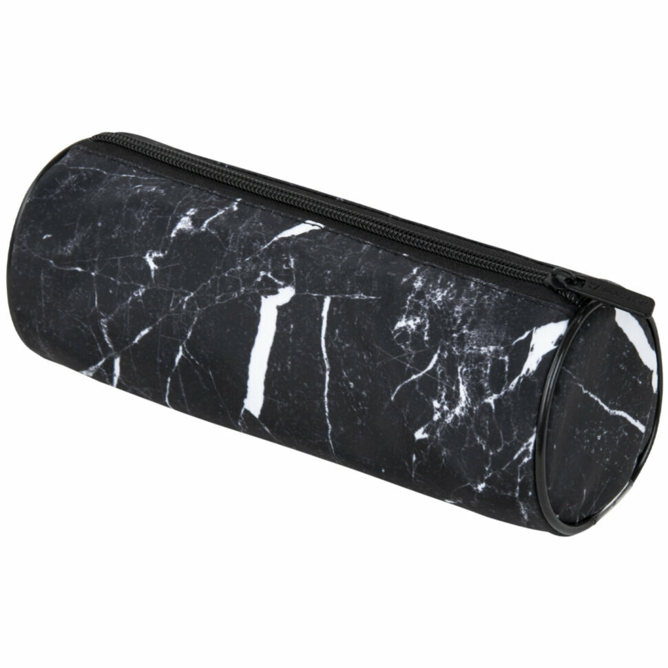 Пенал-тубус BRAUBERG, с эффектом Soft Touch, мягкий, "Black marble", 22х8 см, 271569, 271569