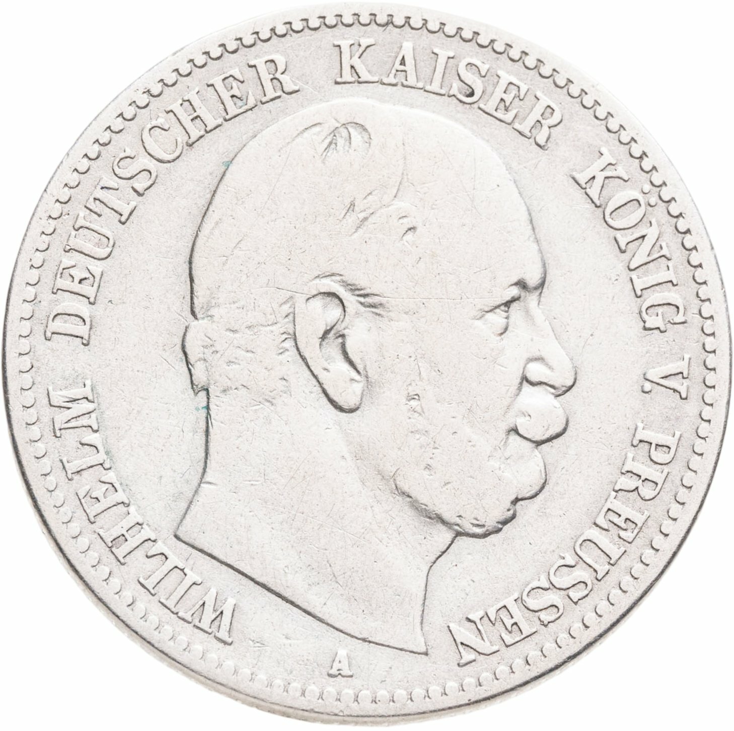 Германия Пруссия 2 марки 1876 А, Серебро 900, в сохранности VF