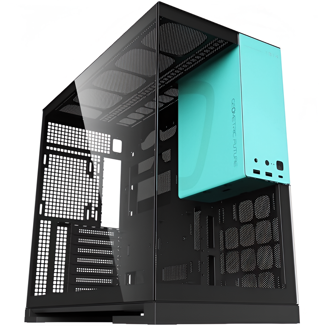 Корпус Midi-Tower Geometric Future Model 5, E-ATX, черный/голубой (1AM5WKBB00100)
