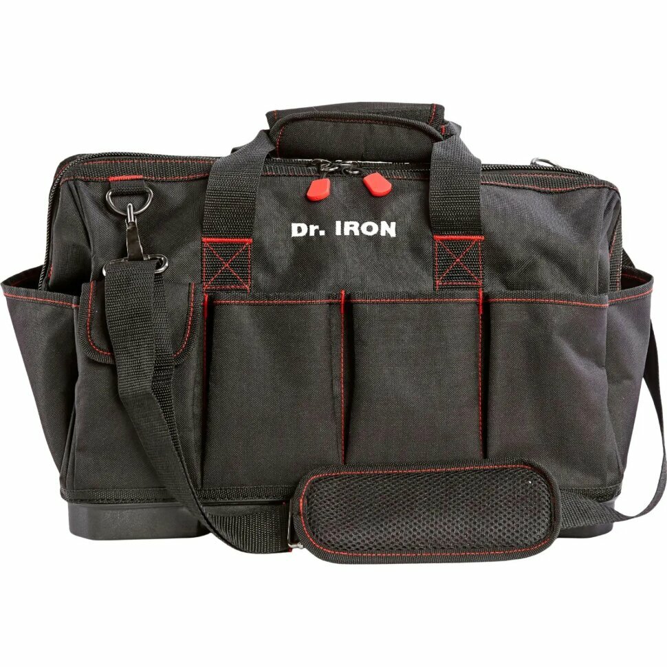Сумка для инструмента с ремнем, пластиковое дно 42х23,5х27 Dr. IRON(DR1025), 622607