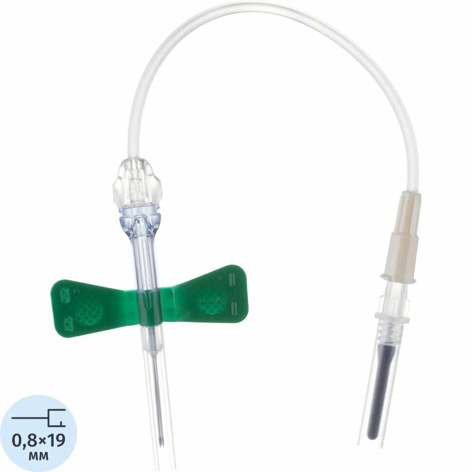 Игла-бабочка 21G 10см зел. с луер-адапт. VACUETTE Safety 450083V1 90шт/уп, 2055373