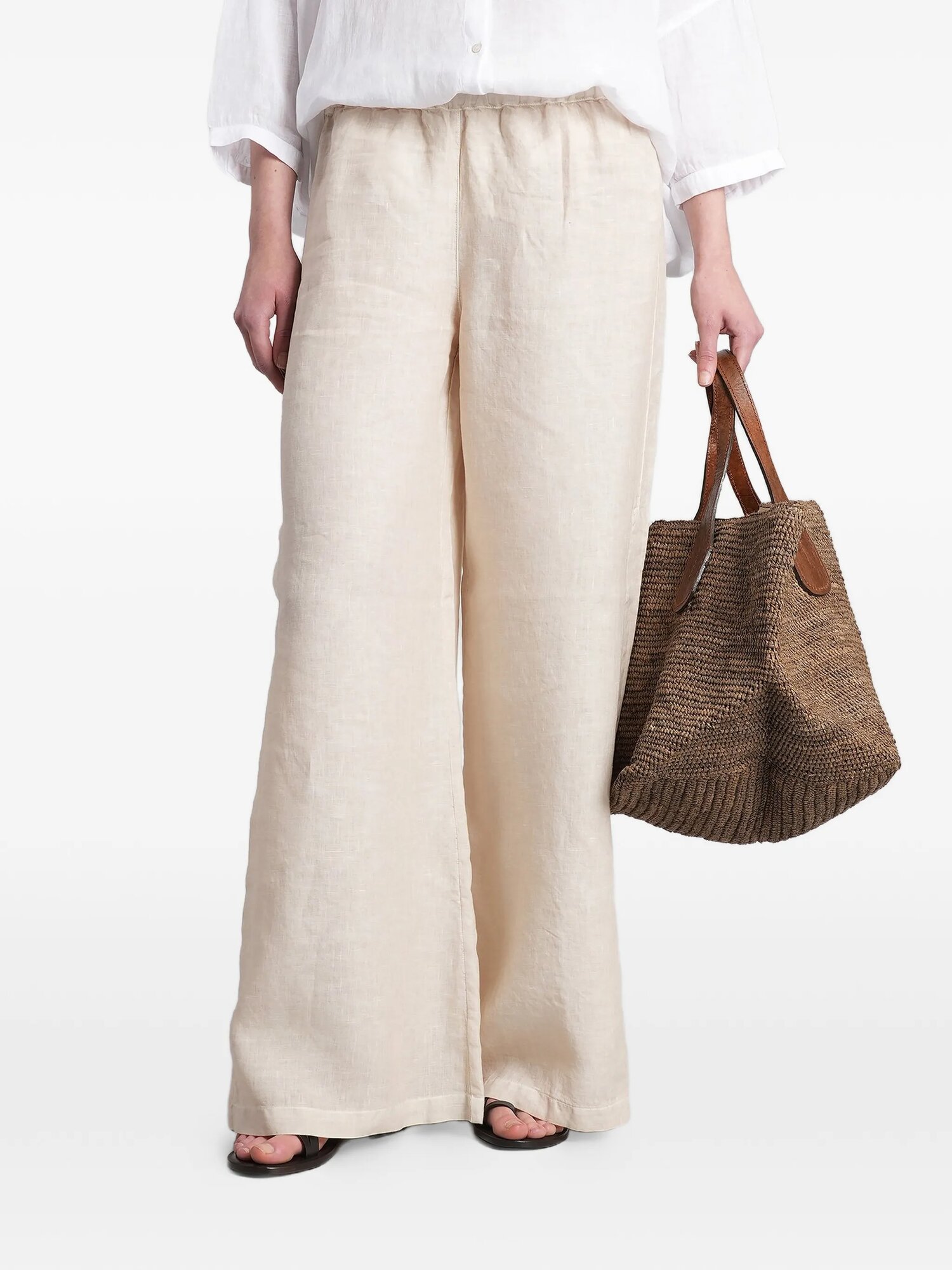 Брюки Elasticated-waist side-slit palazzo pants