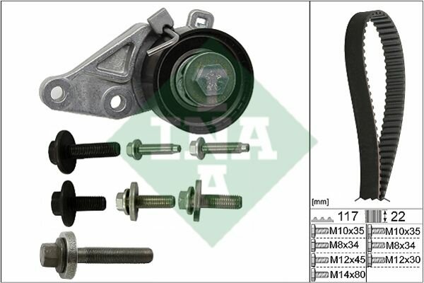 Ремкомплект ГРМ FORD Focus I II MAZDA 2-03 all 1,4 1,6L INA 530 0140 10