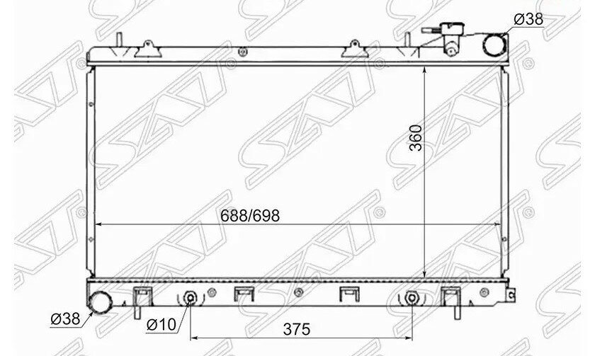 Радиатор SAT SG-SB0001-02 Subaru Forester 02-08 / Impreza 00-07