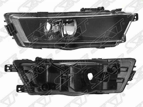 Фара противотуманная SAT ST-665-2012R-UE2 справа, Чёрная Skoda Rapid 12-17