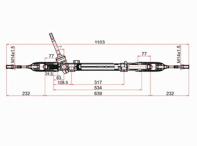 Рейка рулевая SAT ST-48001-JD90B Nissan Qashqai 06-22 / X-Trail 07-15