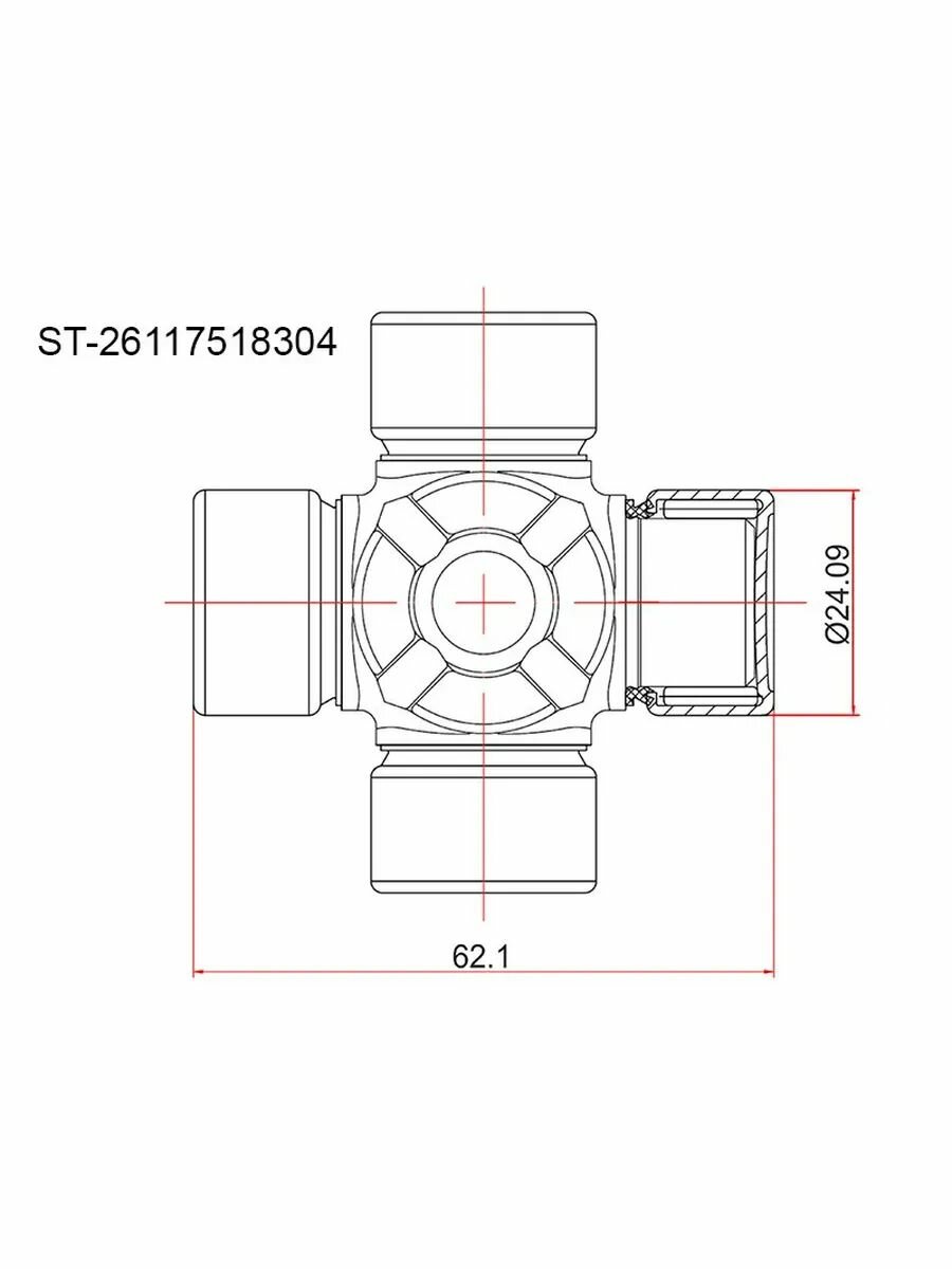 Крестовина SAT ST-26117518304 BMW E30/E34/E83VOLVO XC90/MERCEDES C203/E211/E210/S220/NISSAN X-TRAIL T31