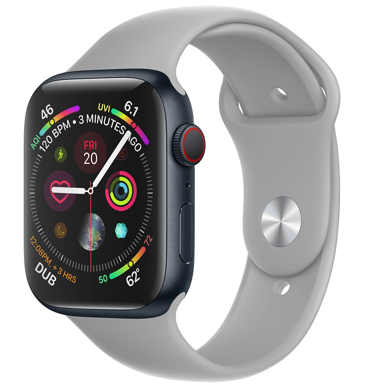 Ремешок для Apple Watch 44/45/46/49 mm размер M/L, силиконовый, цвет Серый, браслет на смарт-часы Эпл Вотч для iWatch Series 11 10 9 8 7 6 5 4 SE Ultra 3 Ultra 2 Ultra совместимый