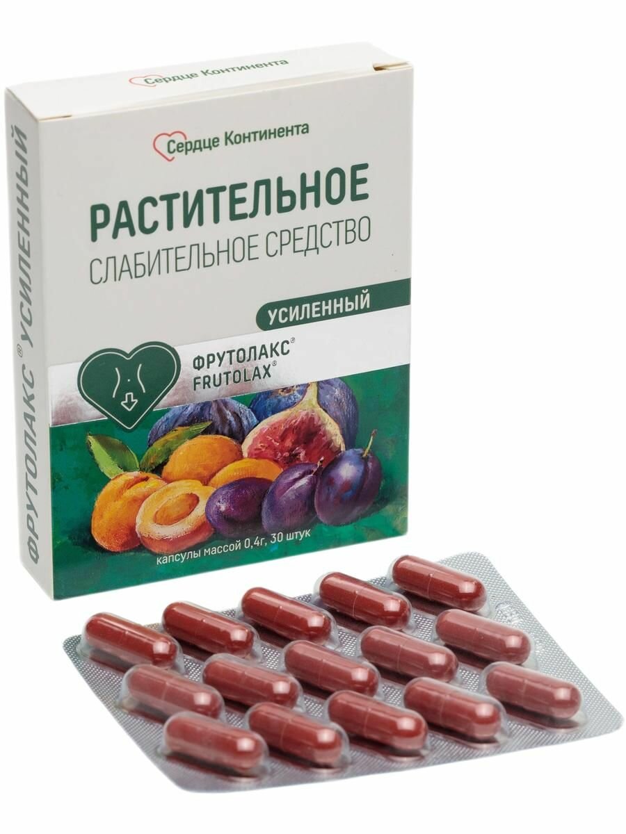 Сердце континента Фрутолакс усиленный капсулы 0,4 г №30 растительное слабительное средство