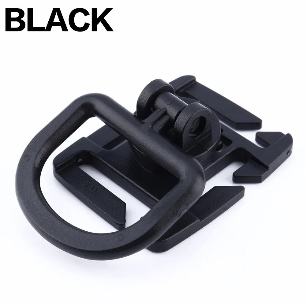 Тактические D-образные зажимы 360° из пластика 4 шт. Черный, Black-4pcs
