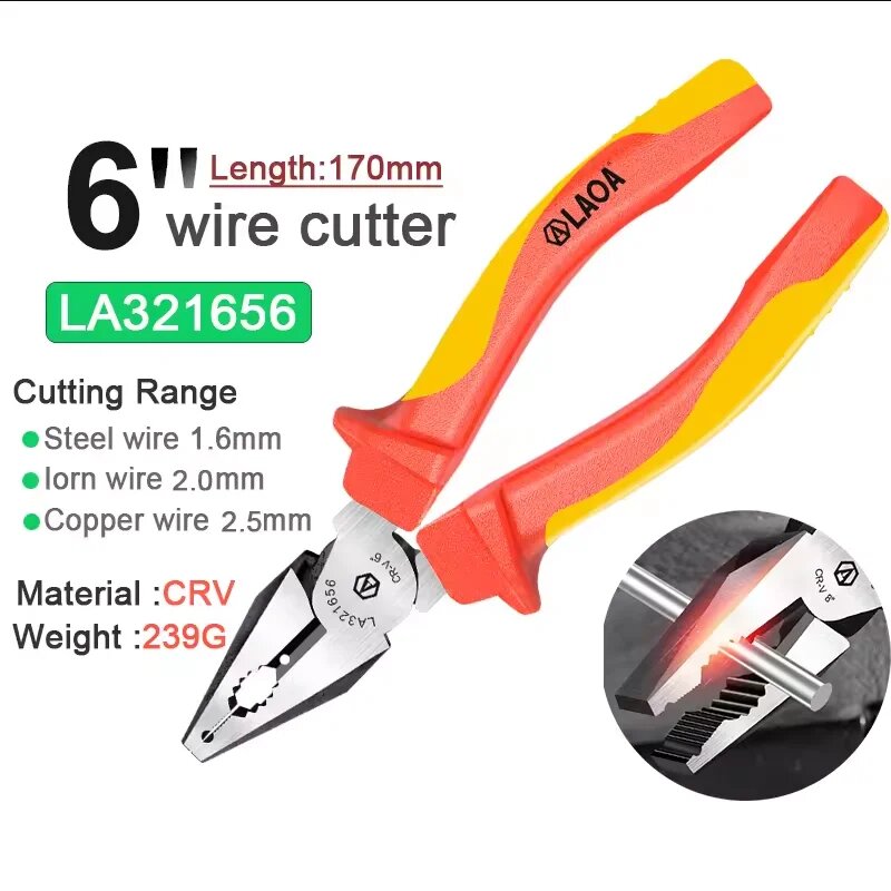 LAOA VDE изолированные плоскогубцы 6", 7", 8" LA321656