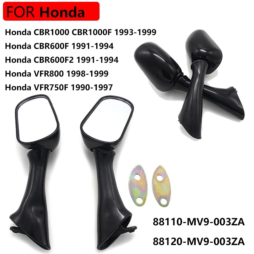 Боковое зеркало мотоцикла, зеркало для Honda CBR1000 CBR1000F CBR600F CBR600F2 VFR800 VFR750F 88110-MV9-003ZA 88120-MV9-003ZA