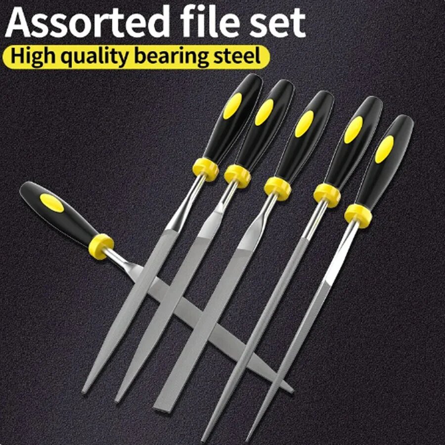 Набор напильников стальных 3x140mm, 6 шт.