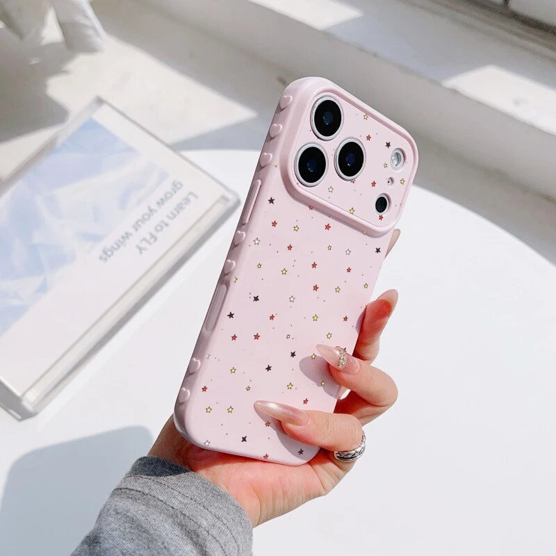 Розовый чехол с звездами для iPhone 17 Pro