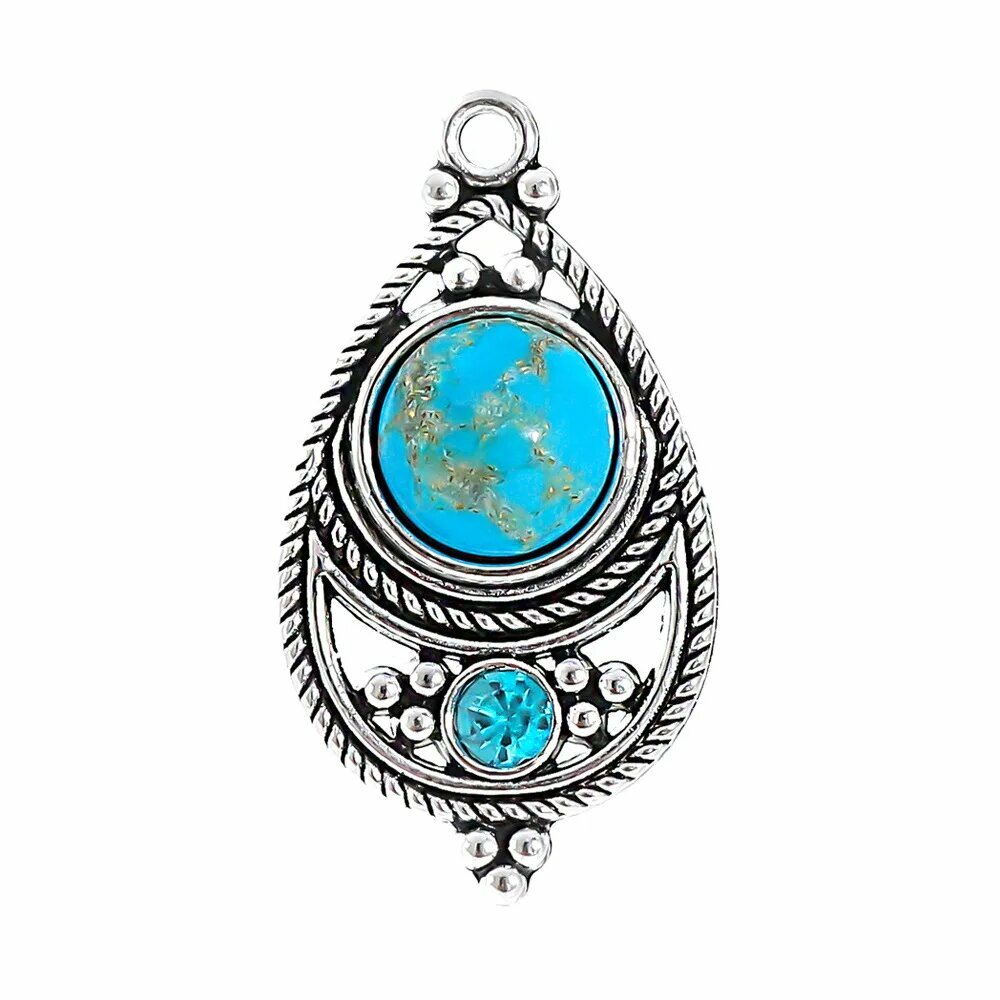 Подвеска этническая винтажная с камнями Natural Stone