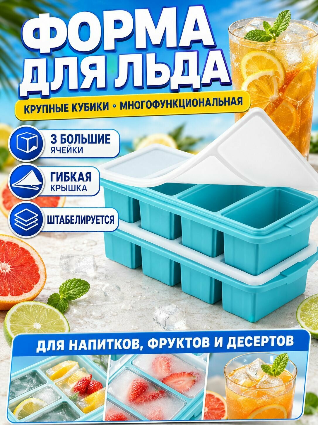 Крышка силиконовая, 2200 мл, 1 шт