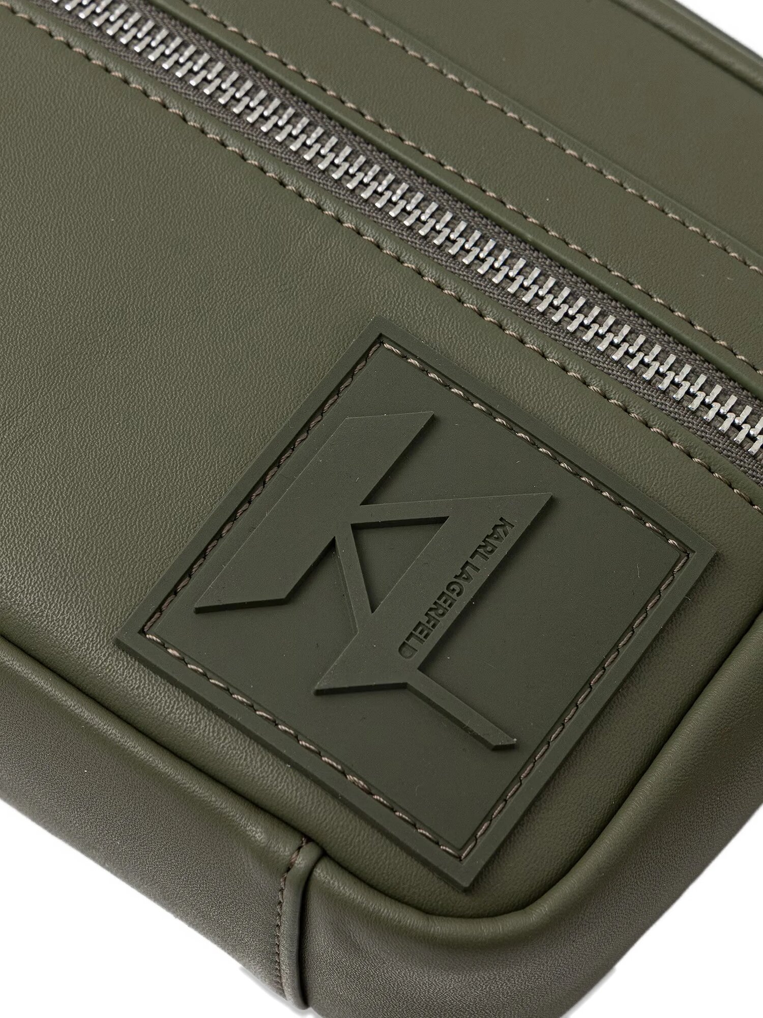 Сумка Karl Lagerfeld Logo-patch shoulder bag, зеленый, — фото 1