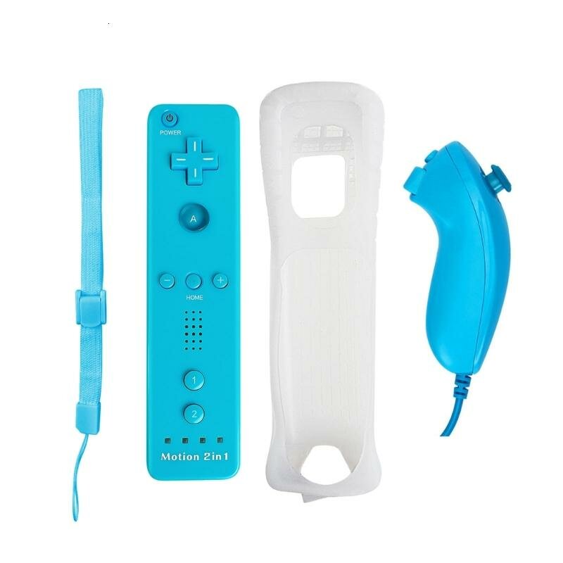 Контроллер 2 в 1 с Motion Plus и Nunchuk, Небесно-голубой