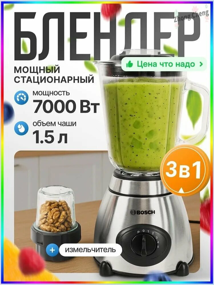 Стационарный блендер 92994ae4-107a-4ef8-ab56-0f1dbfc534c3, белый, хром