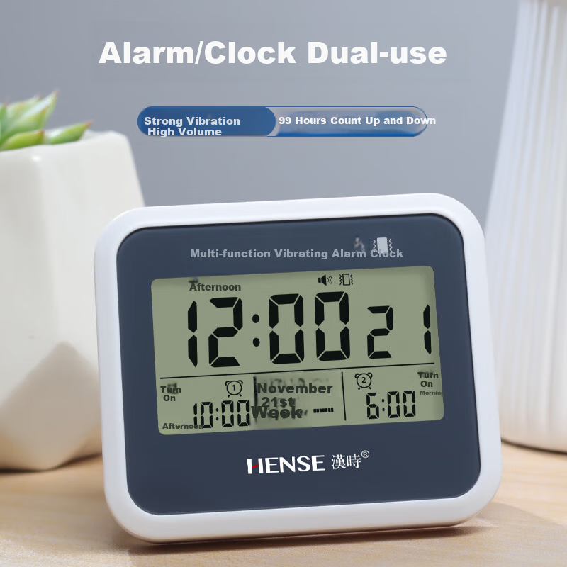 Hense Multi-functional Vibrating Alarm Clock Student Special Wake-up Artifact Countdown Timer Clock Alarm Clock HA07
