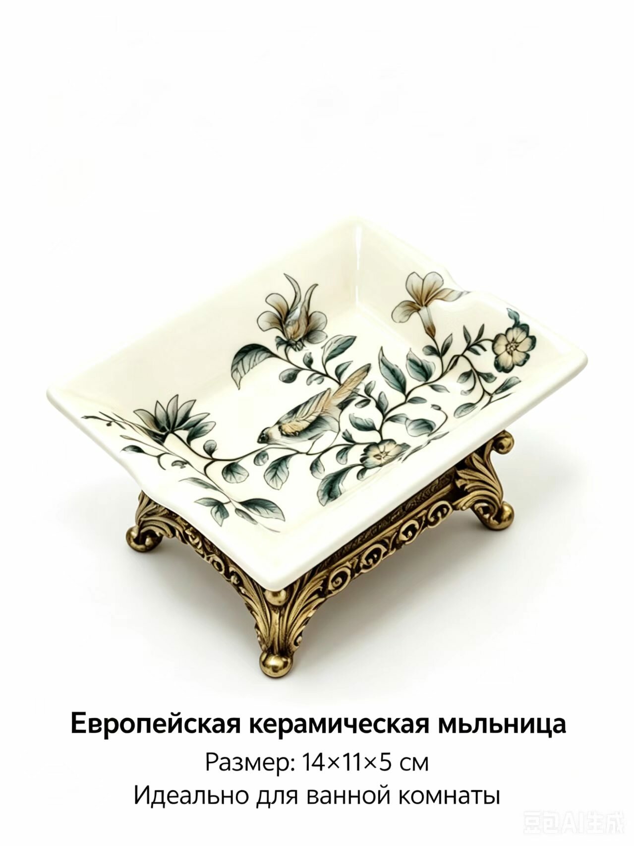 Керамическая коробка для мыла в европейском стиле, 14*11*5 см, используется в ванной комнате