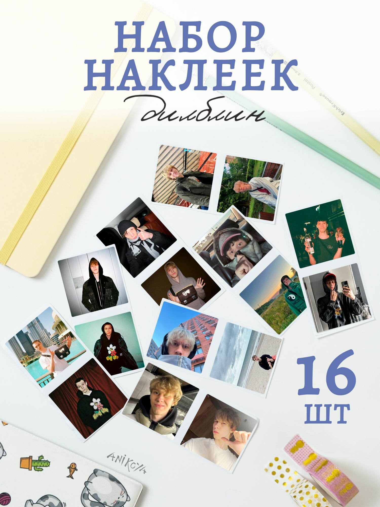 Набор наклеек Дилблин 16 шт