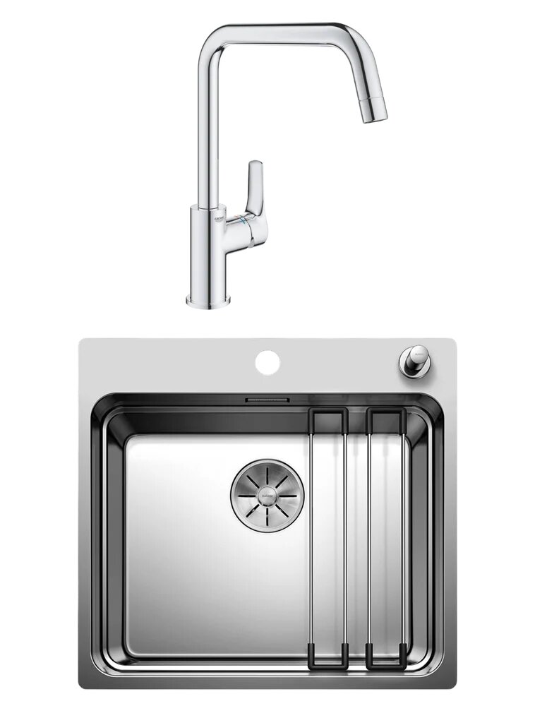 Комплект Мойка Blanco Etagon 500-IF 54x50, сталь, нержавеющая сталь / Смеситель Grohe Eurosmart 30567000 глянцевый хром