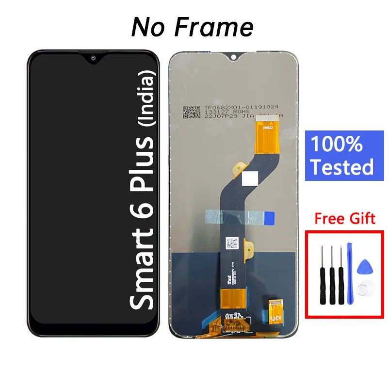 Сенсорный экран для Infinix Smart 6 Plus X6823C, ЖК-дигитайзер в сборе, ремонт, запасные части X6823, ЖК-дисплей для телефона