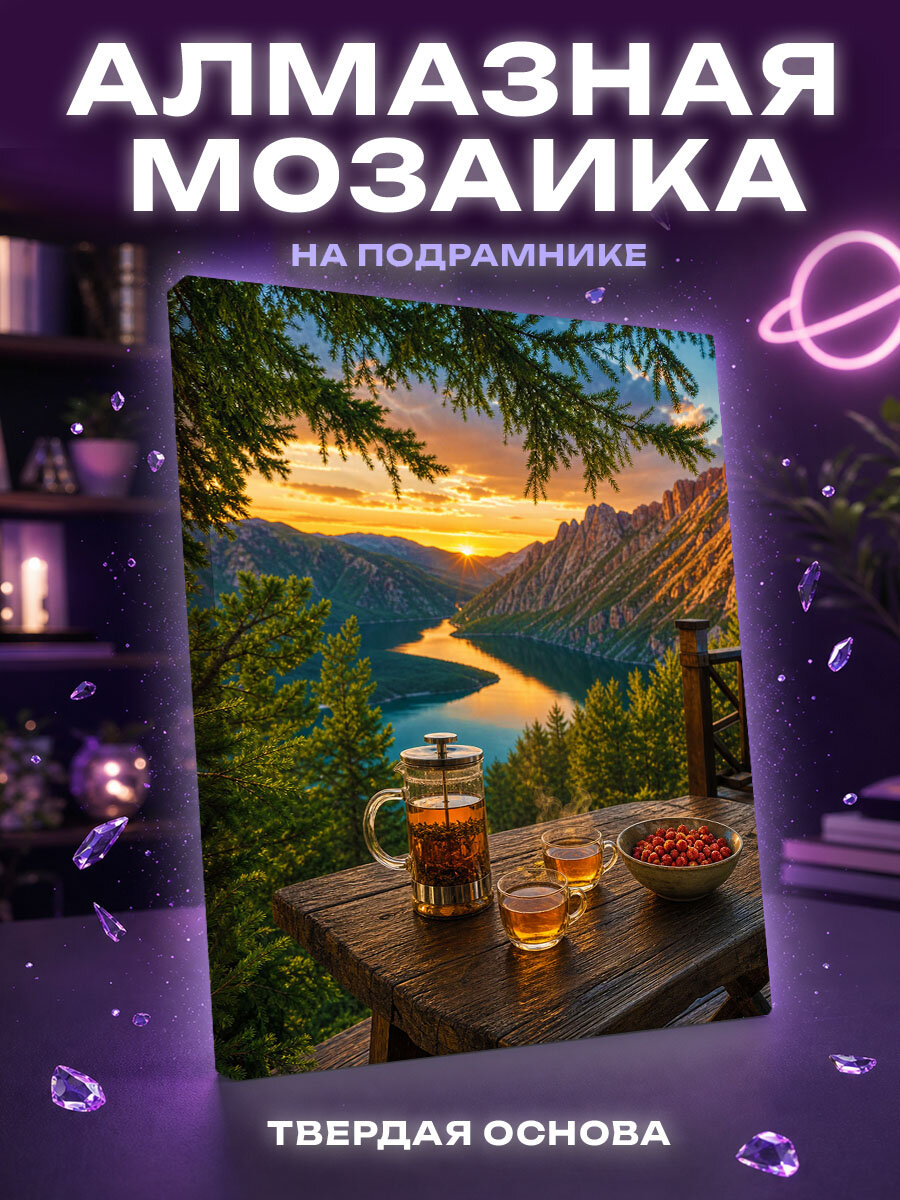 Алмазная мозаика Закатная терраса над Банным