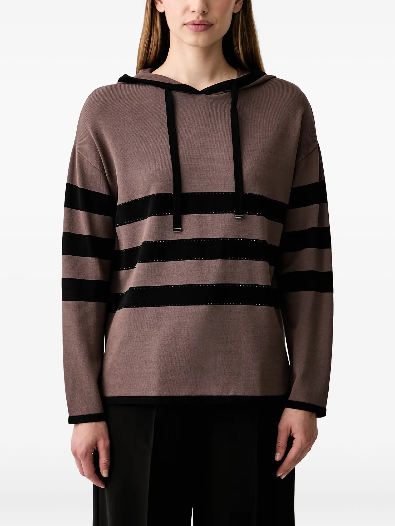 Худи Rhinestone-embellished striped hoodie