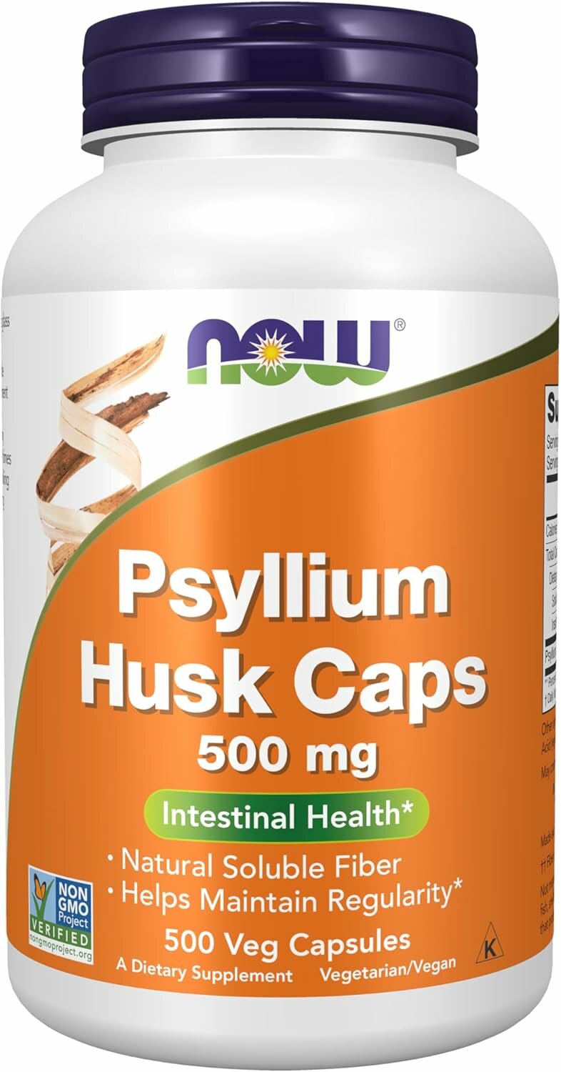 NOW Psyllium Husk 500 mg 500 veg capsules (псиллиум)