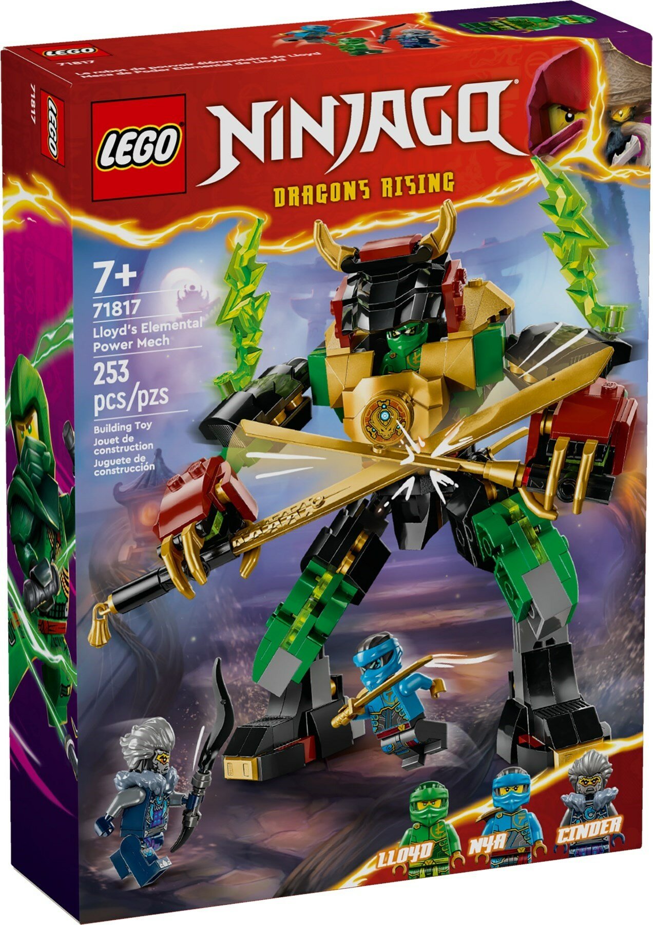 Конструктор LEGO Ninjago 71817 Мех стихийной силы Ллойда, 253 детали, 7+