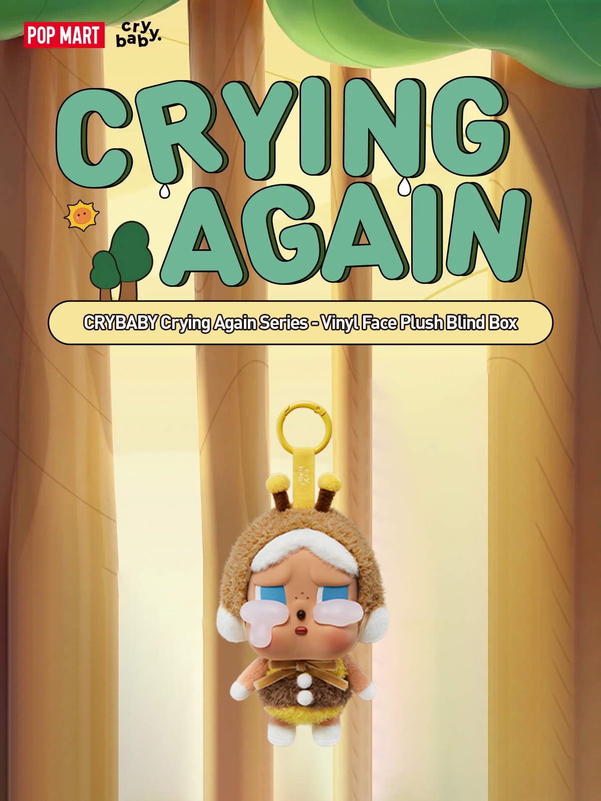 Коллекционная фигурка Слепая коробка POP MART CRYBABY Crying Again Series Vinyl Face Plush-I'LL BRING YOU A FLOWER