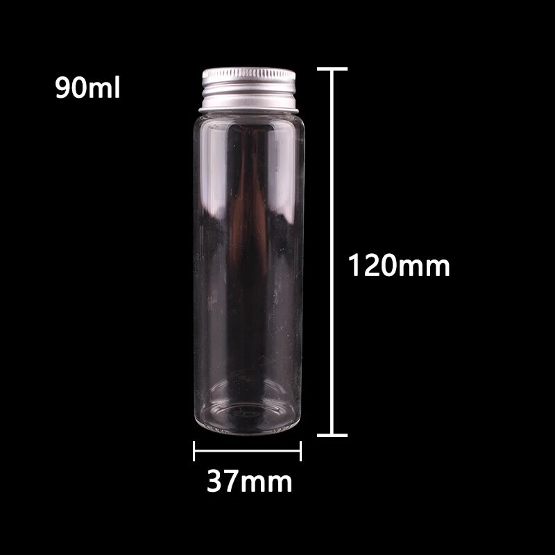 Стеклянная бутылочка 90ml, 120мм, 37мм