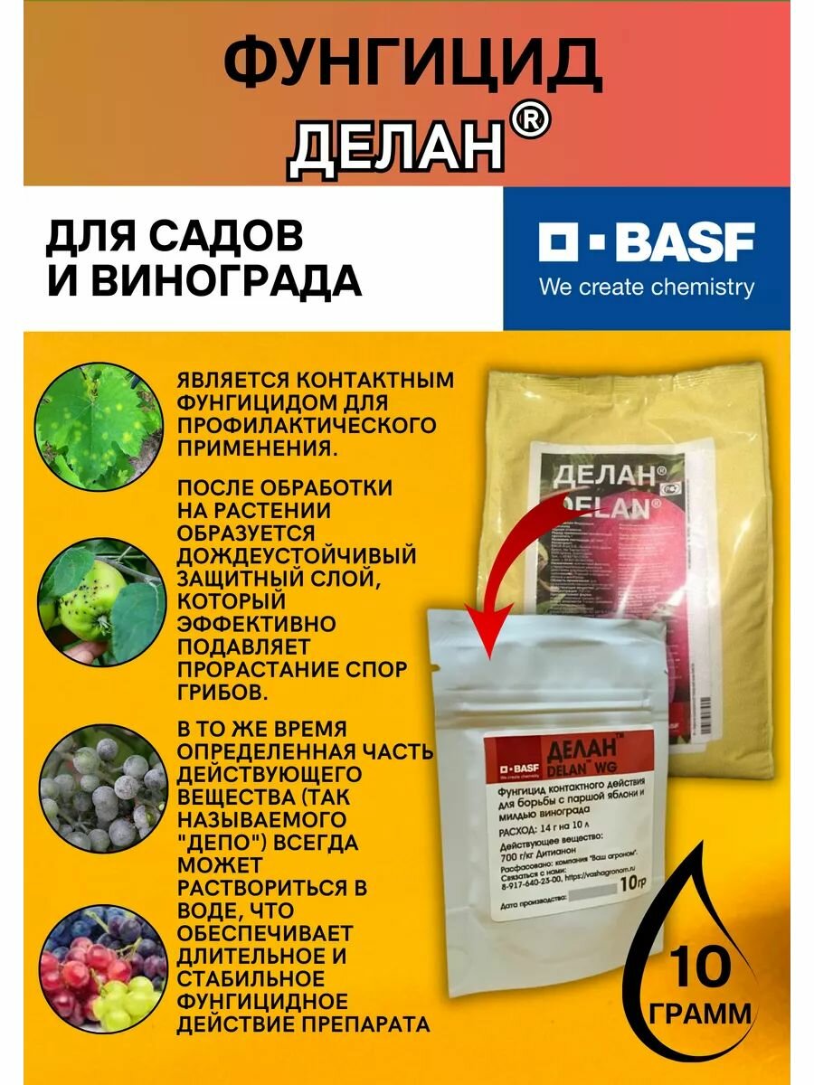 Фунгицид Делан, 10 гр.