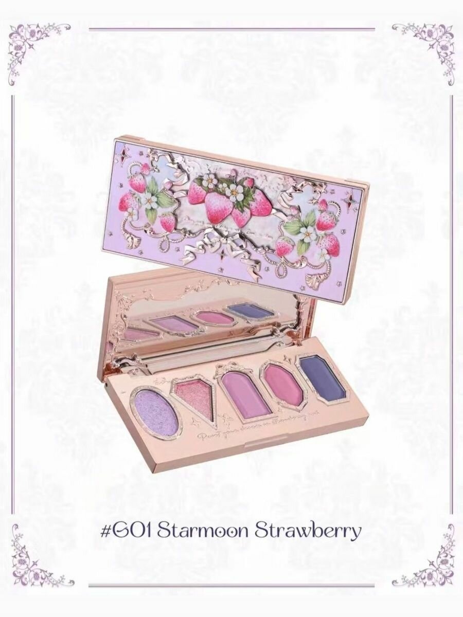 Flower Knows Палитра теней для век Strawberry Rococo Series из пяти цветов
