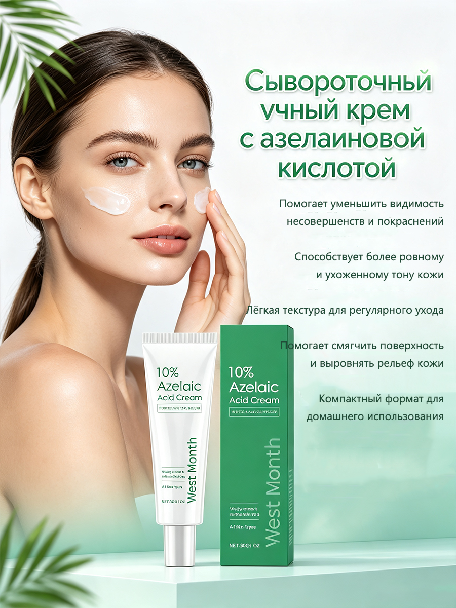 Крем с эссенцией азелаиновой кислоты увлажнить Уменьшает отложения меланина Ровный тон кожи Крем с азелаиновой кислотой