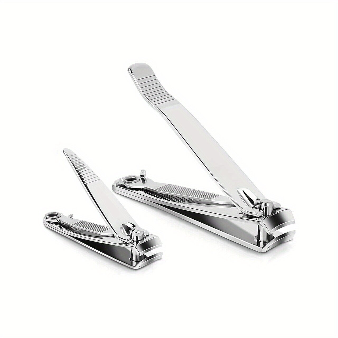 Набор из 2 ножниц для ногтей с широкими лезвиями из нержавеющей стали, полихромный