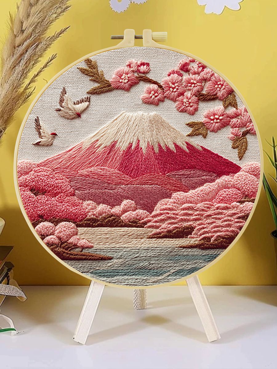 Набор для вышивания,20X20CM, подходит для начинающих, Красивые снежные горы