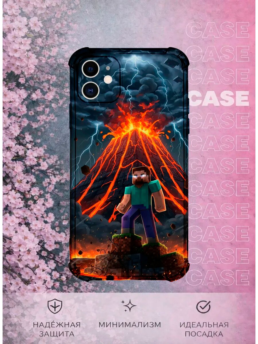 Чехол на iPhone 11 с принтом Майнкрафт херобрин