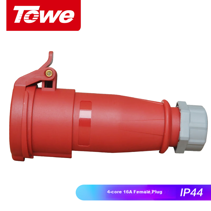 TOWE IPS-S416 Промышленный разъем IP44 Защита от пыли и брызг 4-контактный 3P+N женский разъем Цвет：4-контактный разъем
