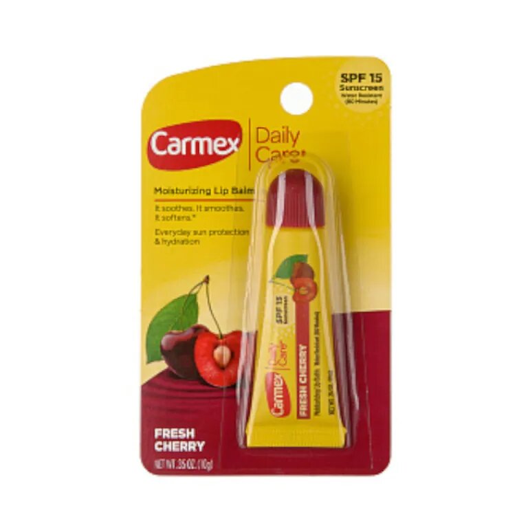 Carmex Бальзам для губ с ароматом вишни с защитой SPF15, туба 10 гр