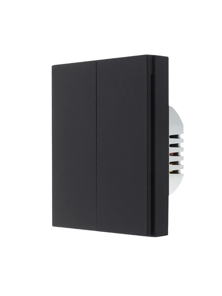 Умный выключатель Aqara H1 EU WS-EUK04 двухклавишный, Zigbee, с нейтралью, для Алисы, Apple Home, Google Home (через хаб Aqara), серый