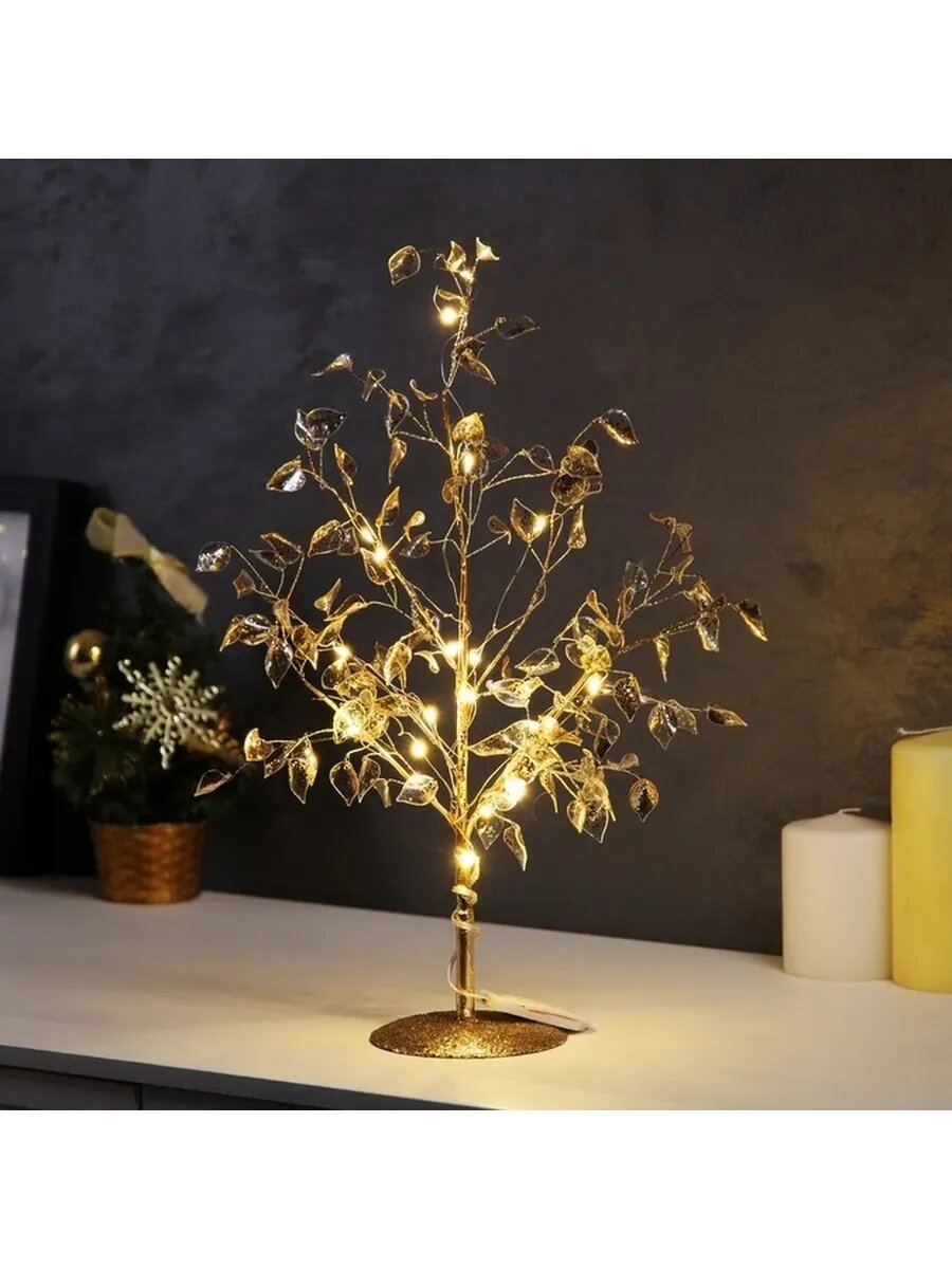Светодиодный куст «Листья» 35 × 26 × 3 см, 10 LED