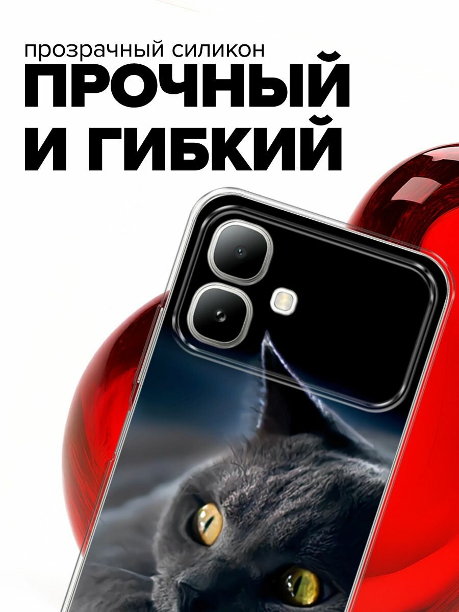 Чехол на Infinix Smart 20 / Инфиникс Смарт 20 с принтом Кот на кровати — фото 1